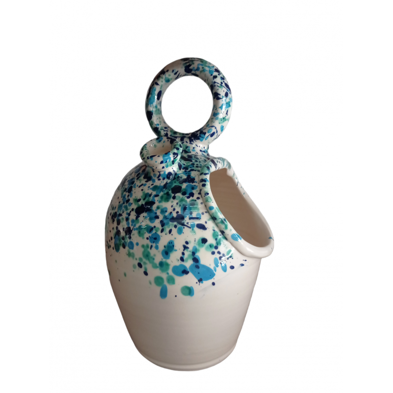 Terracotta Wine Cooler Mediterranean Jug Shap Jaspeado Azul